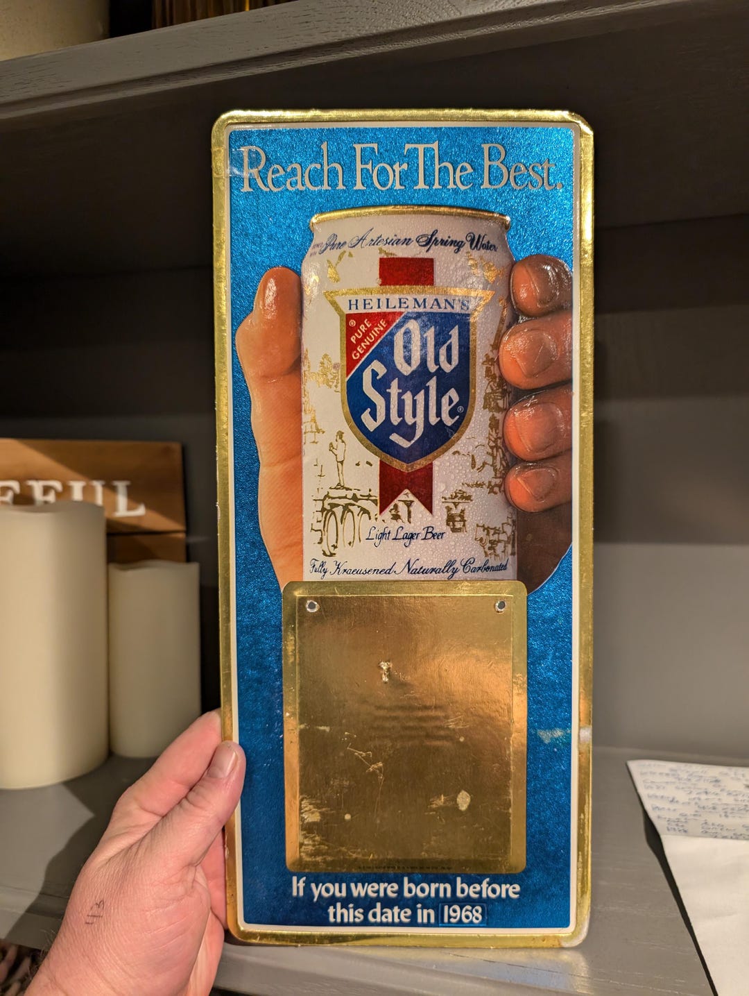 Original 1988 PBR Pabst Blue Ribbon Embossograph Foil Bar Sign ...