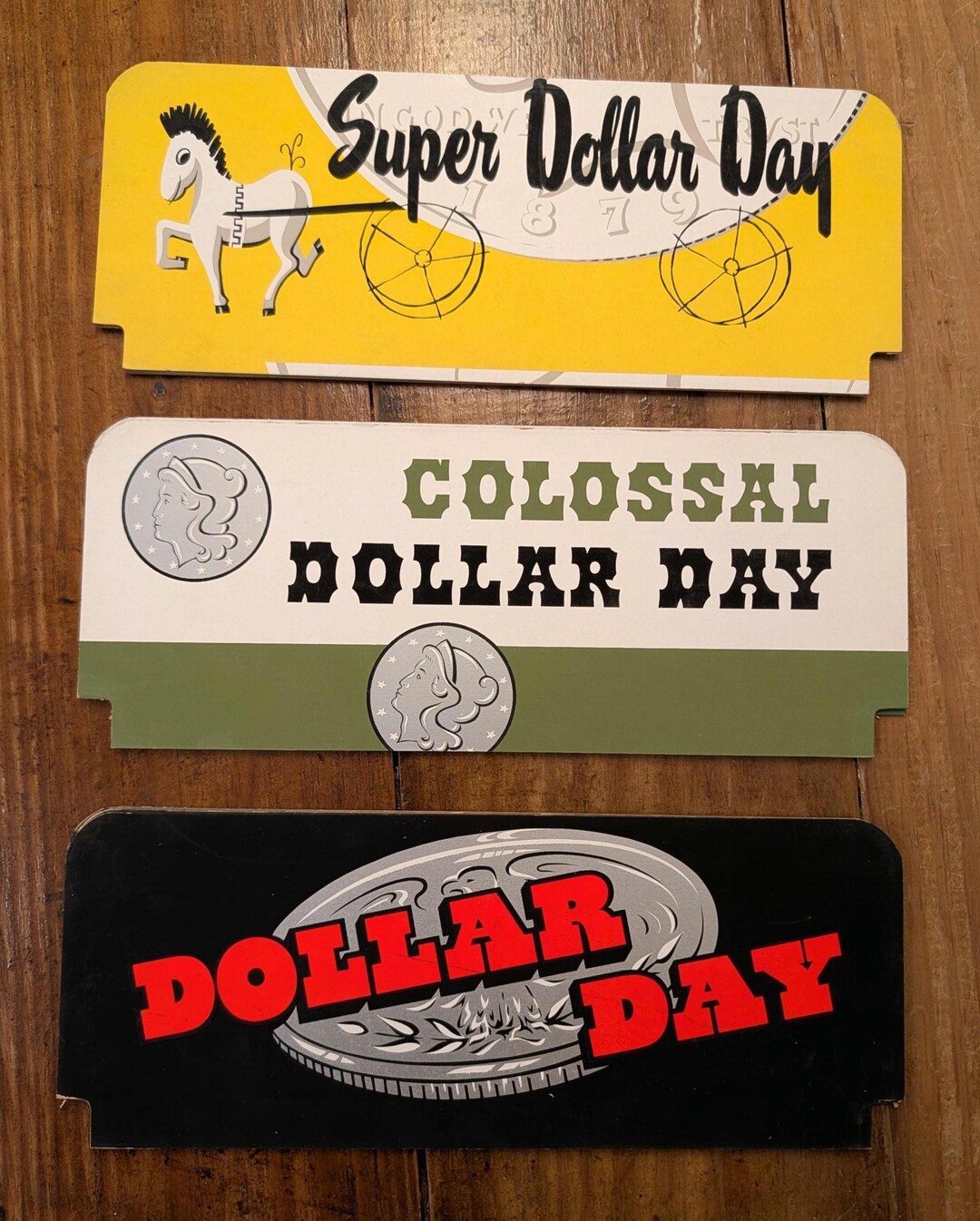 Original 1950s 60s Colossal Dollar Day Sale Vintage Price Sign Card ...