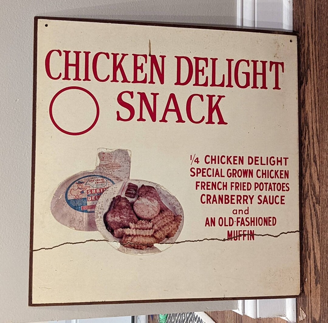 Original 1960's Fried Chicken Delight Menu Sign- Old & Original ...
