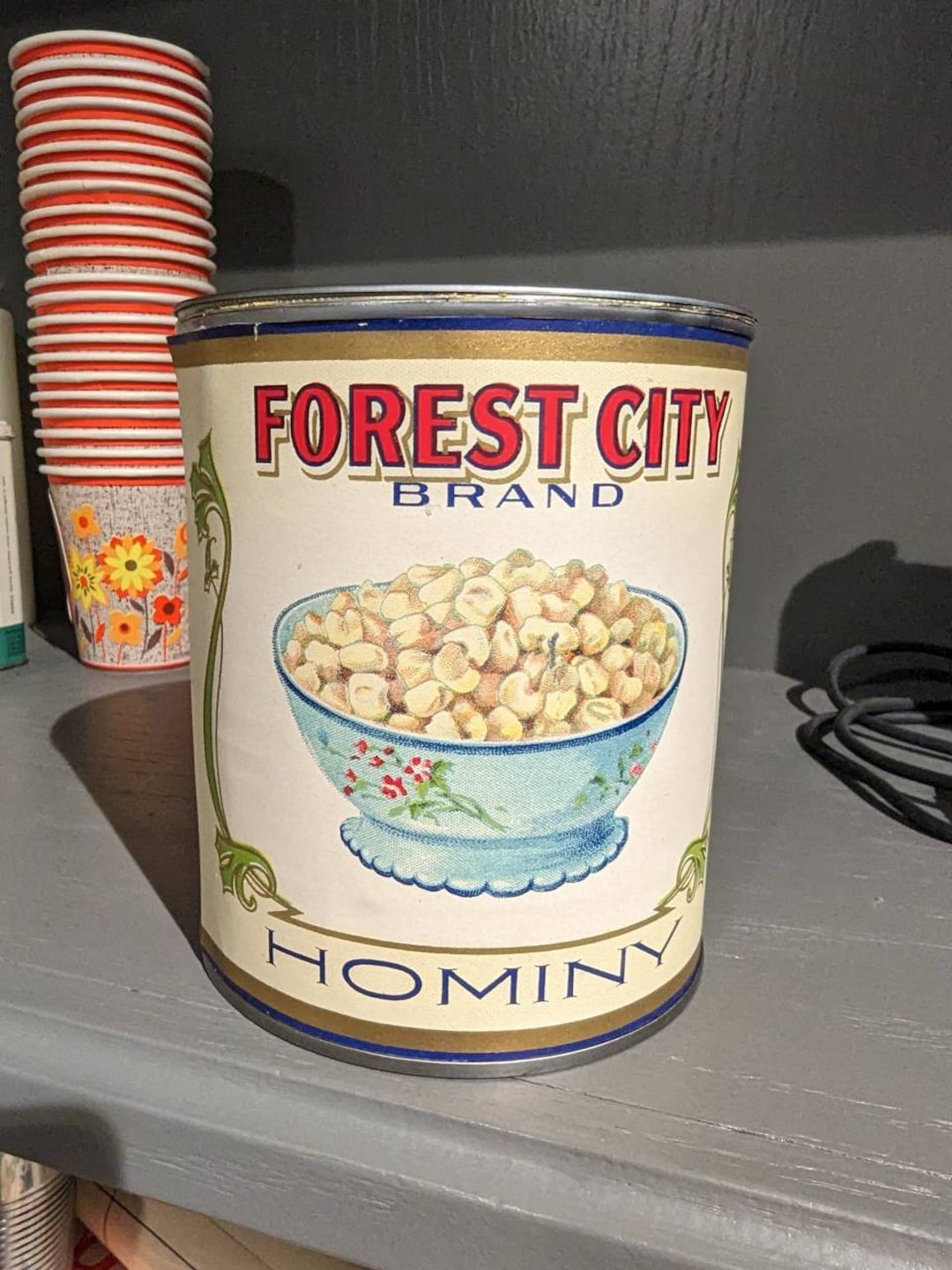 1940's Forest City Hominy Vegetable Can Label on Can Original Allen ...