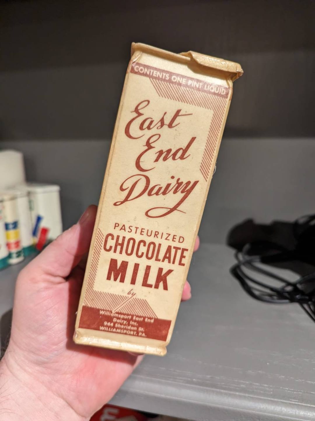 NOS 1940's East End Dairy Chocolate Milk Pint Waxed Milk Carton or ...