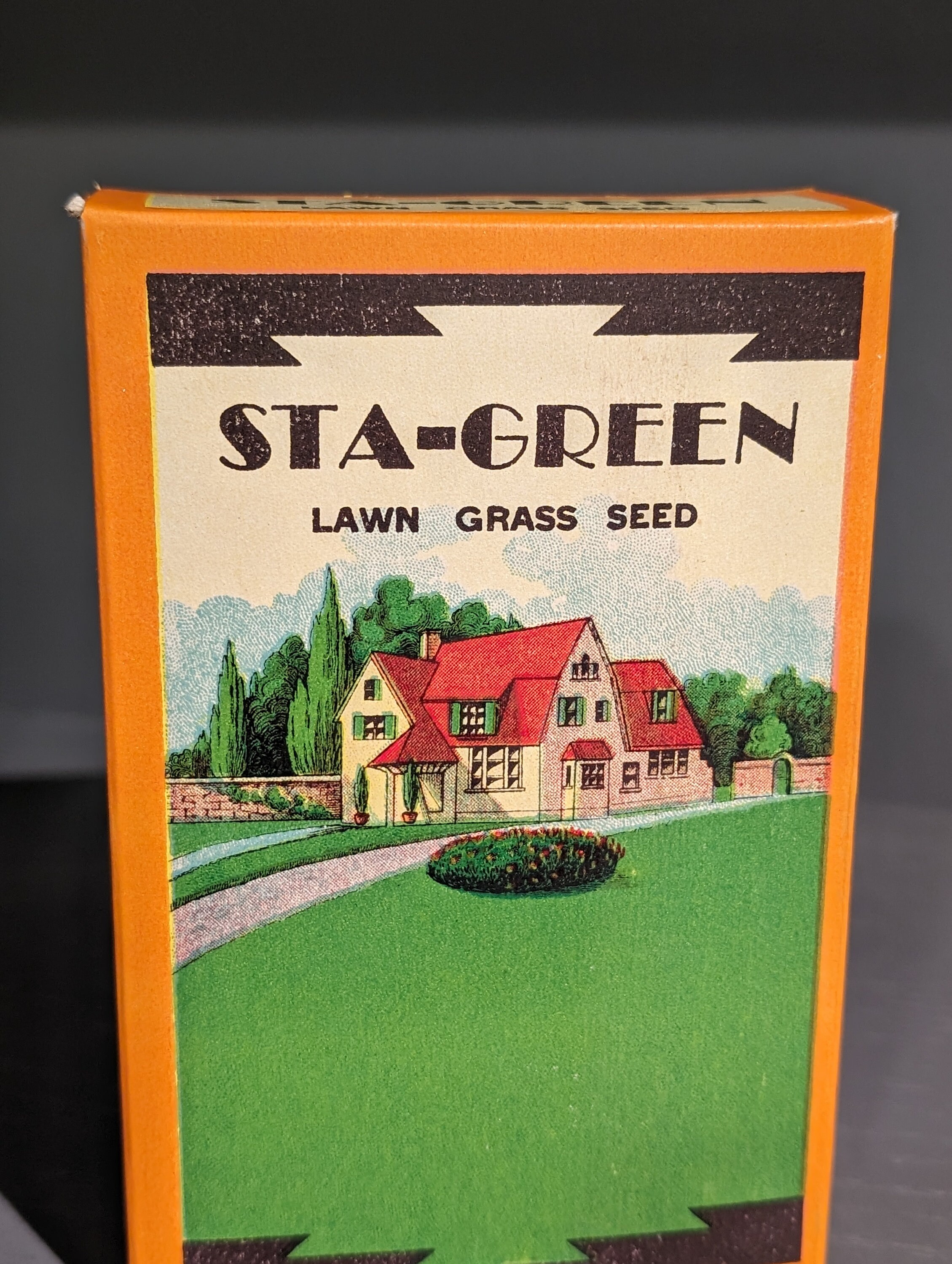 NOS 1930's 1940s Sta-green Grass Seed Box Deco - Old & Original ...