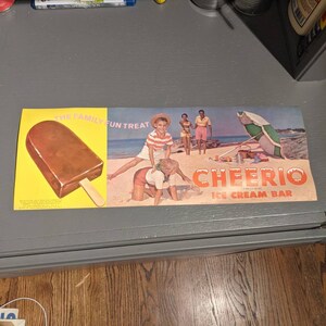 1963 Cheerio Ice Cream Bar Sign Poster Original Vintage | Etsy