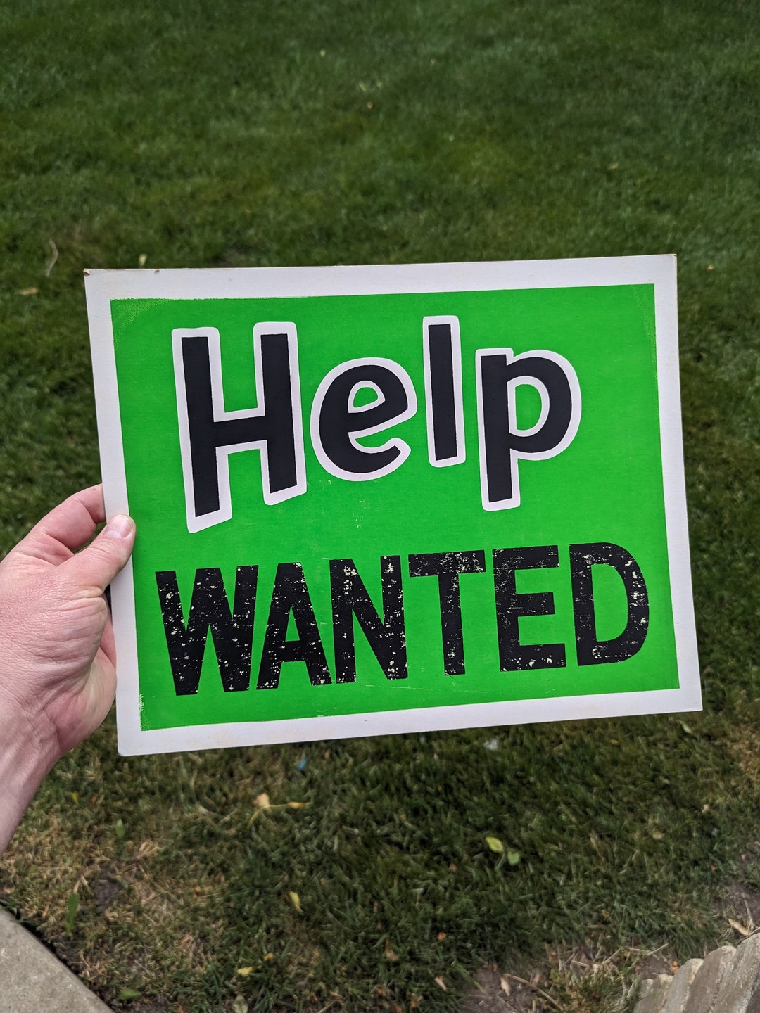 Original 1970s 1980s Help Wanted Cardboard Sign Vintage Sign - Thick ...
