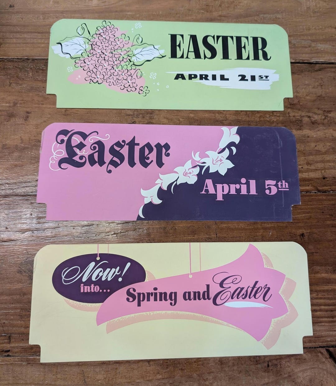 Original 1950s 60s Easter Flowers Vintage Price Sign Card - Double ...
