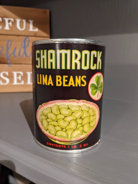 1940's Shamrock Lima Beans Can Label on Can Original | Etsy