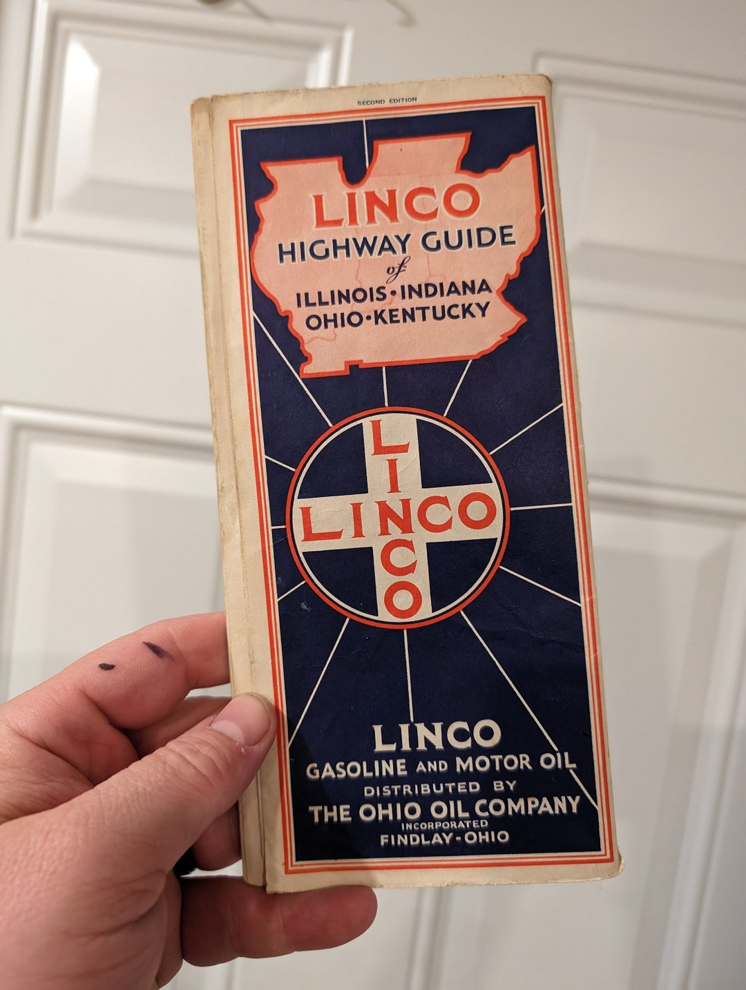 1930's 1935 Linco Ohio Oil Company Road Map of Kentucky, Illinois ...