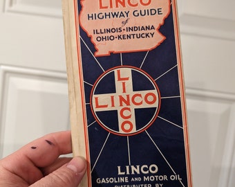 1930's Linco Ohio Ohio Oil Company Road Map of Ohio Old & Original ...