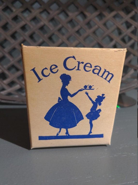 NOS Generic 1940's Ice Cream Container Box Blue White | Etsy