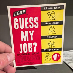 NOS 1964 Guess My Job Gumball Machine Price Sign - Cardboard - Original ...