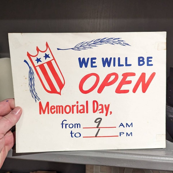 Memorial Day Business Closed Sign - Etsy