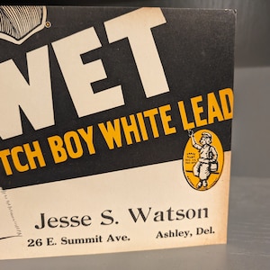 Original 1939 Dutch Boy Paints Wet Paint Cardboard Sign - Vintage Paint ...