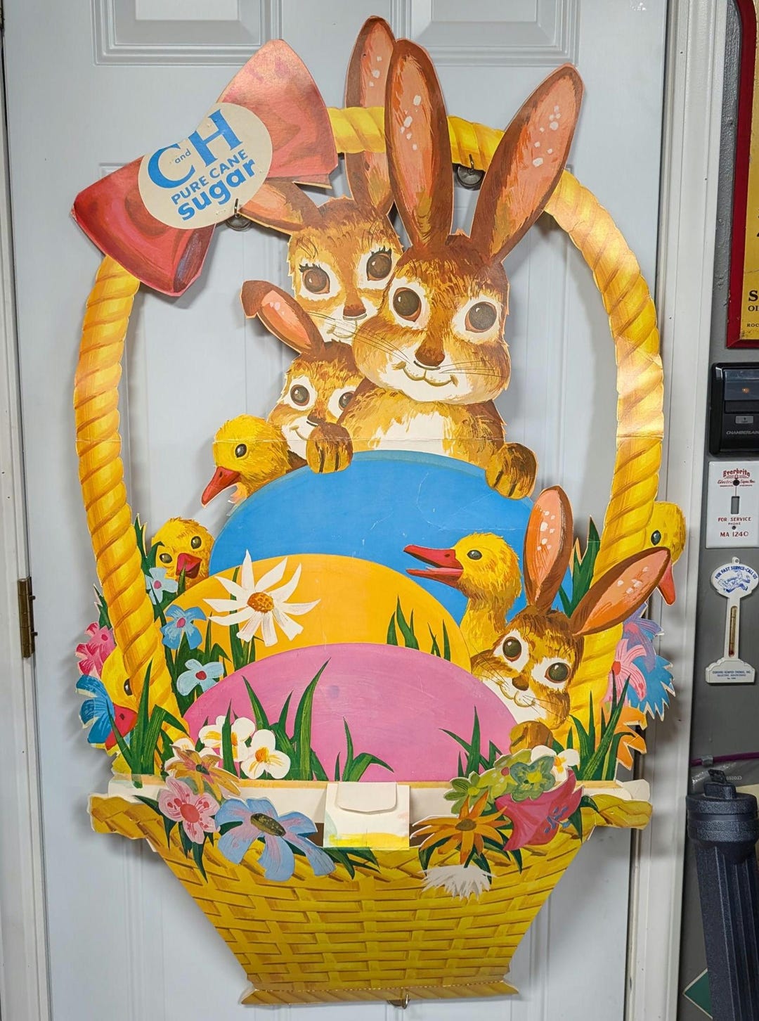 1960's C&H Cane Sugar Easter Basket Display Grocery Store Poster - Die ...