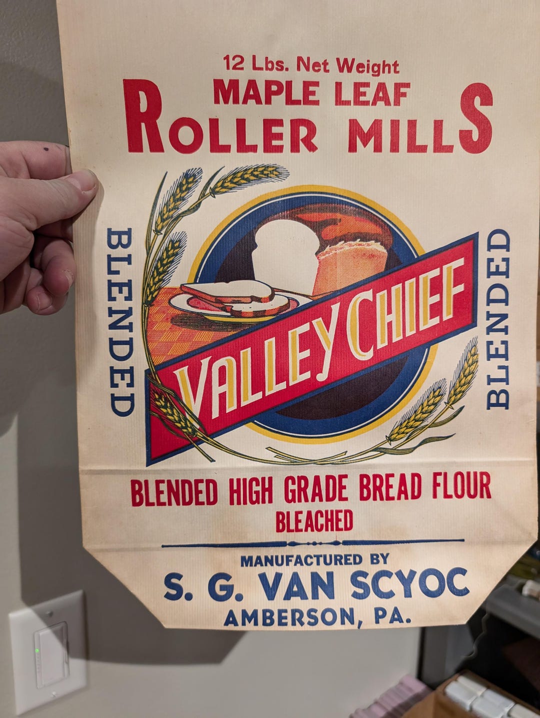 Original 1950s Maple Leaf Valley Chief Flour Sack - Vintage Paper From ...