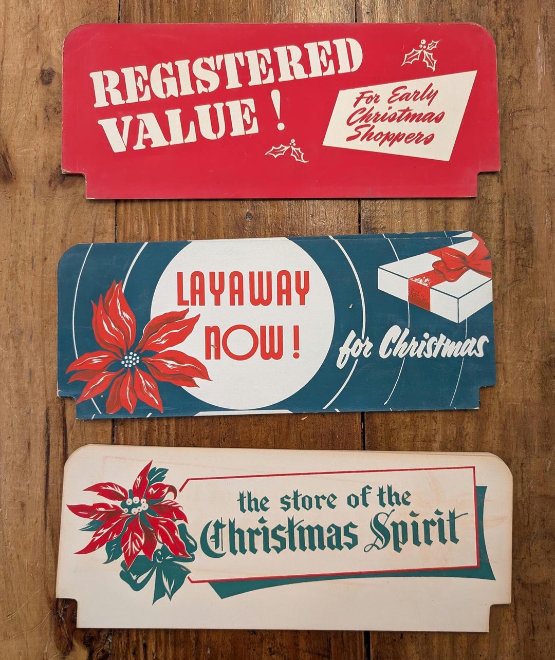 Original 1950s 60s Christmas Vintage Price Sign Card - Double Sided ...