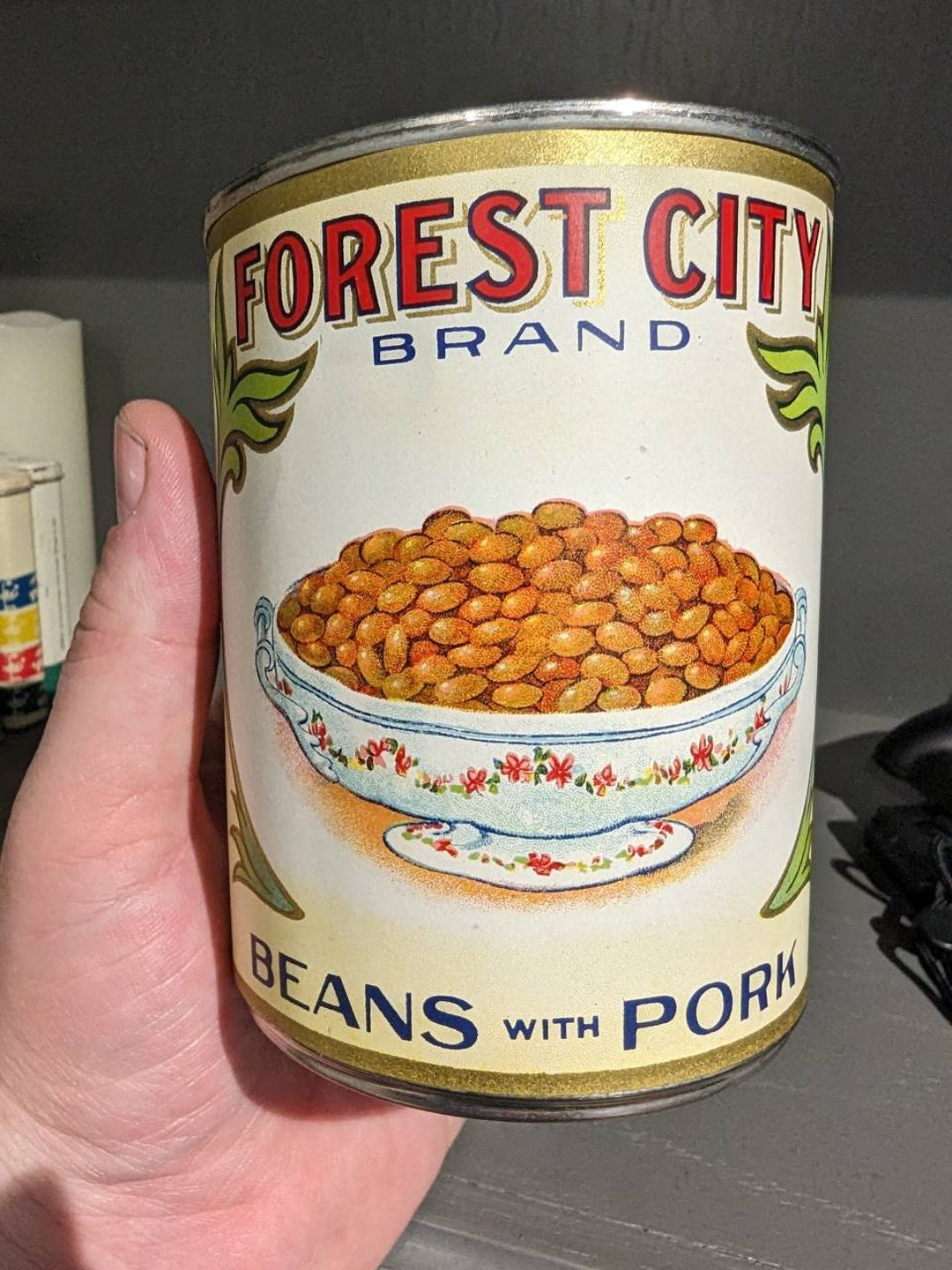 1940's Forest City Pork & Beans Can Label on Can Original Allen Bros ...