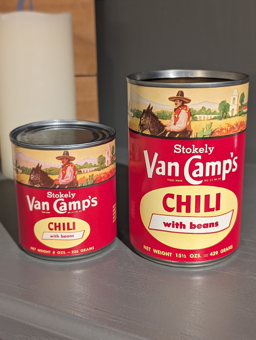 1960's Van Camp's Chili Can Label on Can - Original Vintage - Stokley ...