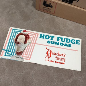 1960's Original Vintage Durocher's Hot Fudge Sundae Ice Cream Poster ...