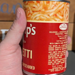 1950's Van Camp's Spaghetti Can Label on Can - Original Vintage ...