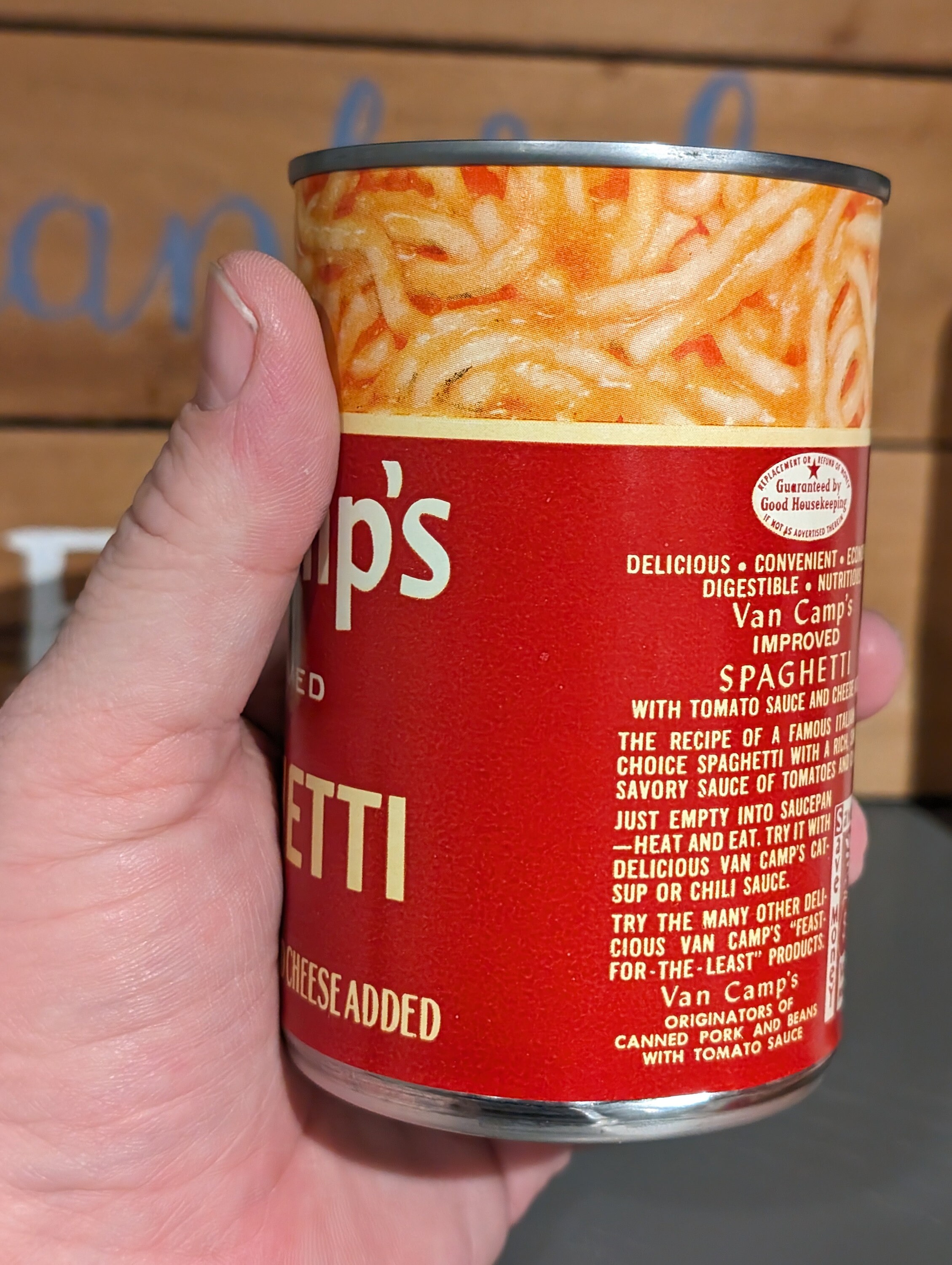 1950's Van Camp's Spaghetti Can Label on Can - Original Vintage ...