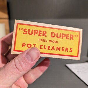 Old & Original 40s 50s Super Duper Pot Scrubber - Steel Wool Box Only ...