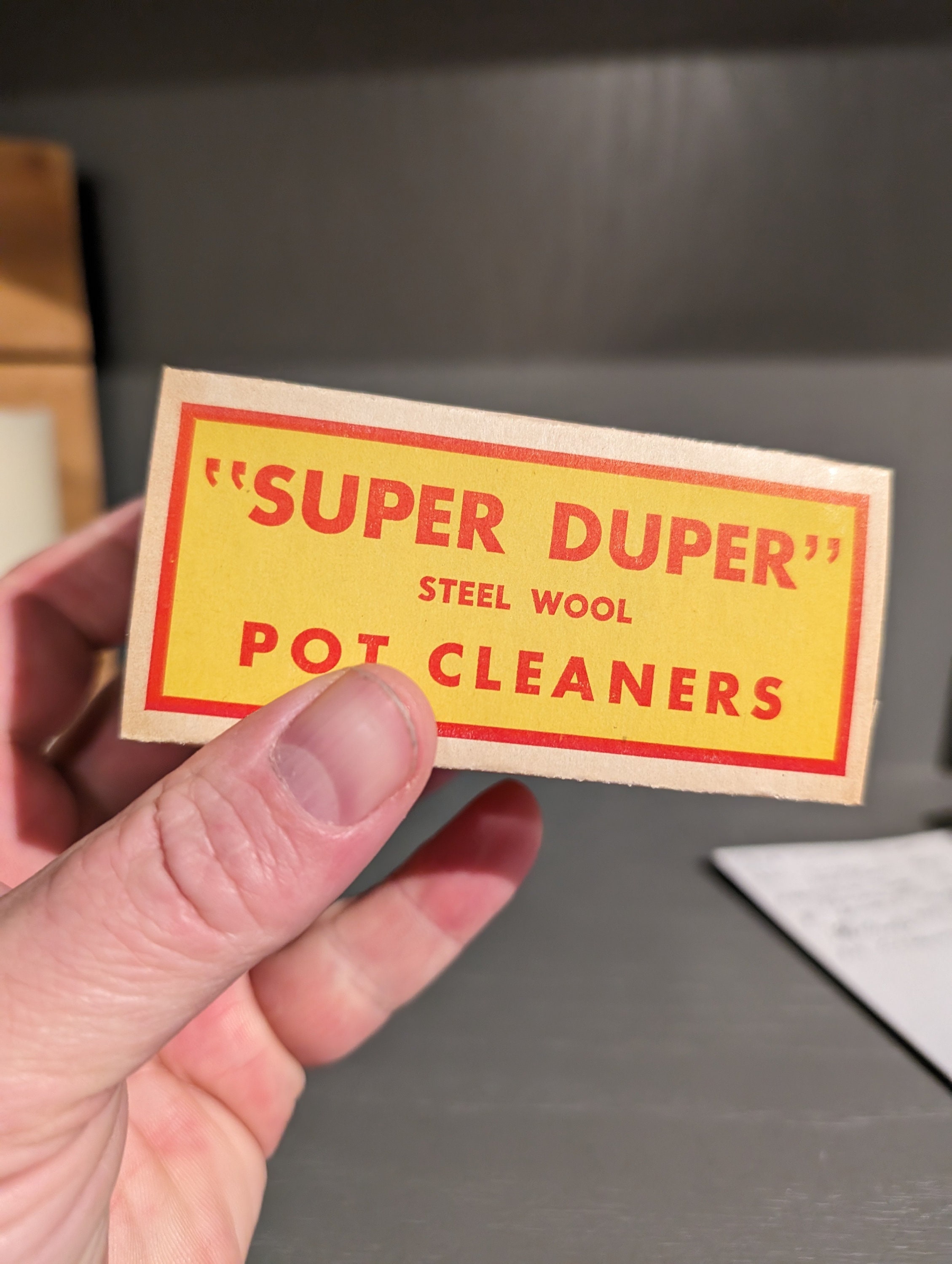 Old & Original 40s 50s Super Duper Pot Scrubber - Steel Wool Box Only ...