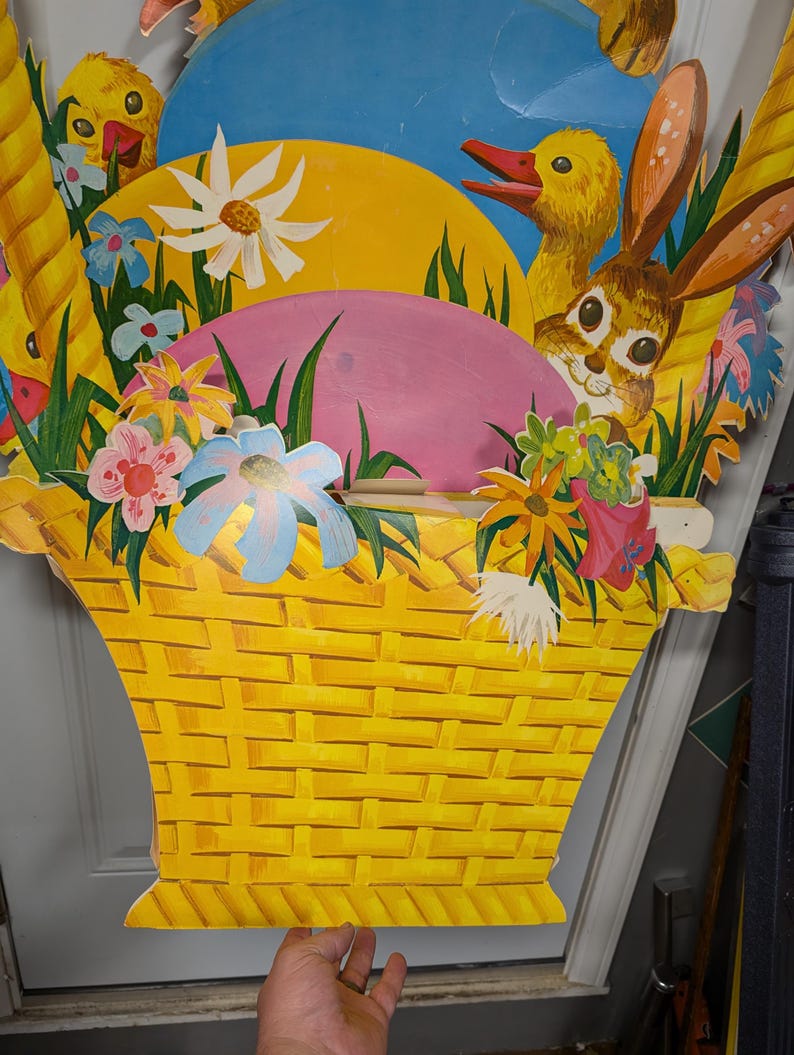 1960's C&H Cane Sugar Easter Basket Display Grocery Store Poster - Die ...