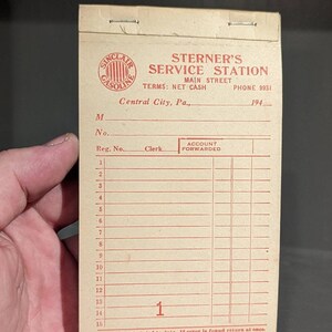 Pad of 1940s Sinclair Oil Company Receipts Letterhead Vintage Gas ...