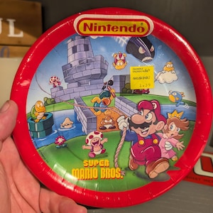 NOS 1988 Super Mario Brothers Happy Birthday Plate Themed Birthday ...