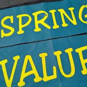 1960s Spring Values Sign Poster Original Vintage - Old Retail Store ...