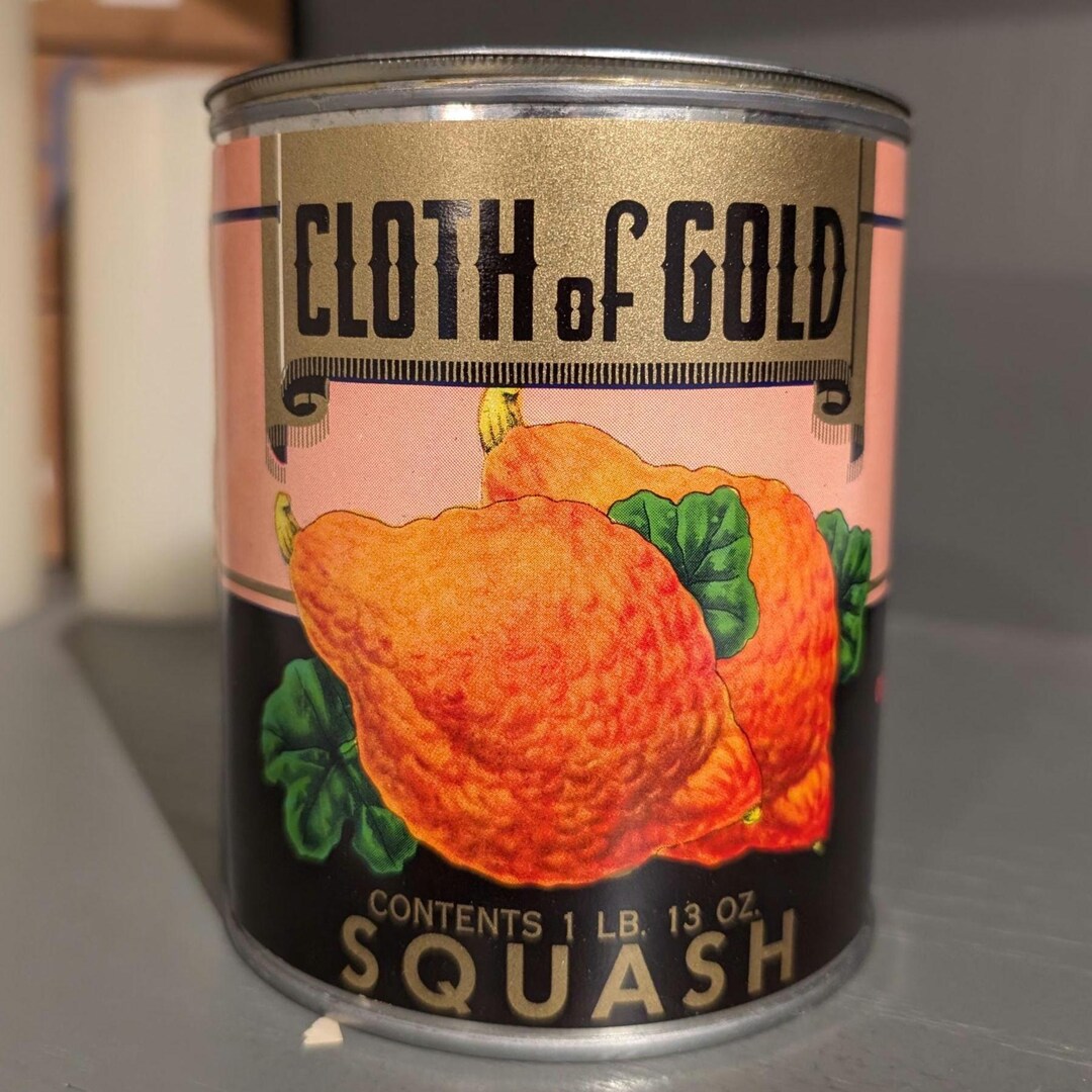1930s Cloth of Gold Squash Pie Filling Can Label on Can Original ...