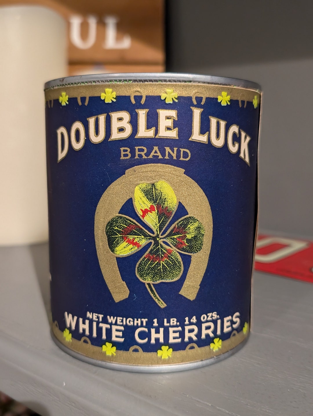 1920s Double Luck Embossed Shamrock Can Label on Can Original Vintage ...