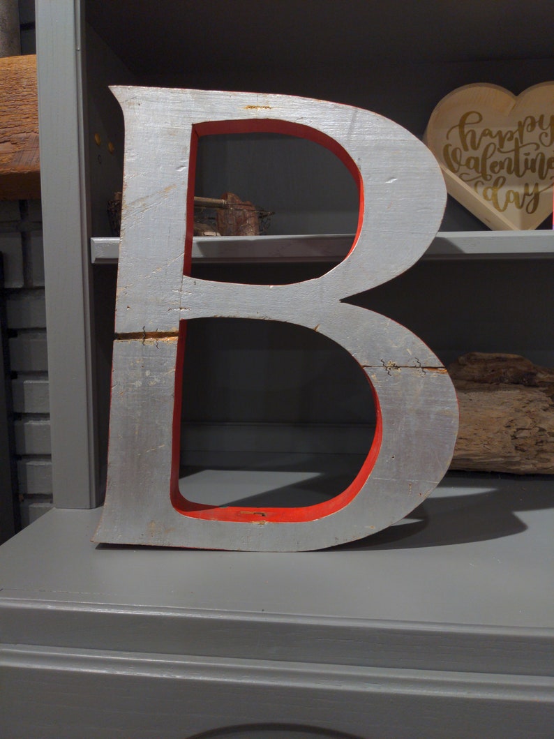 Large 18 B 1920's Billboard Letter Vintage Wood Sign | Etsy