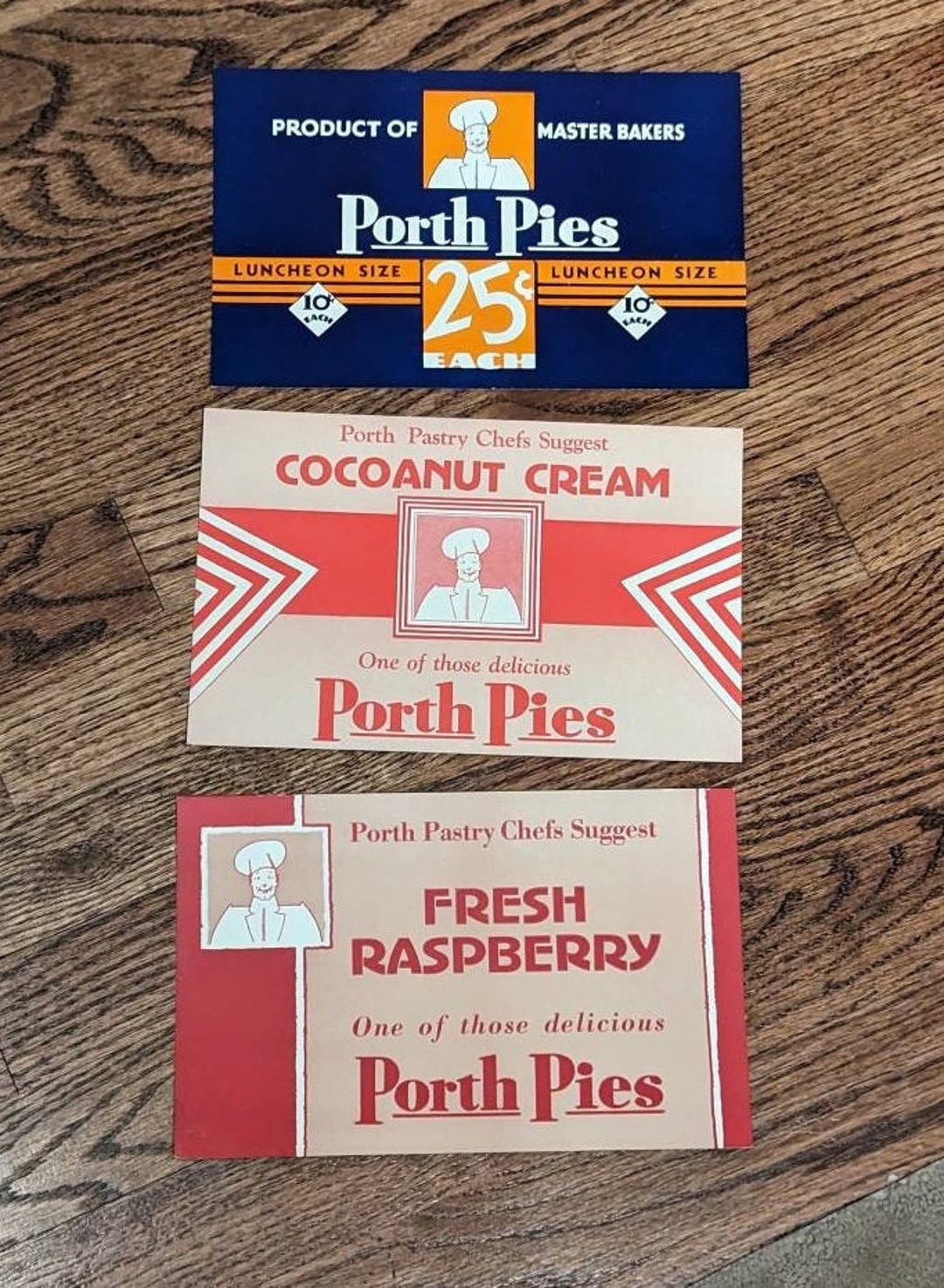 1940's/50's Porth Pastry of Milwaukee - Fresh Pie Sign - Old & Original ...