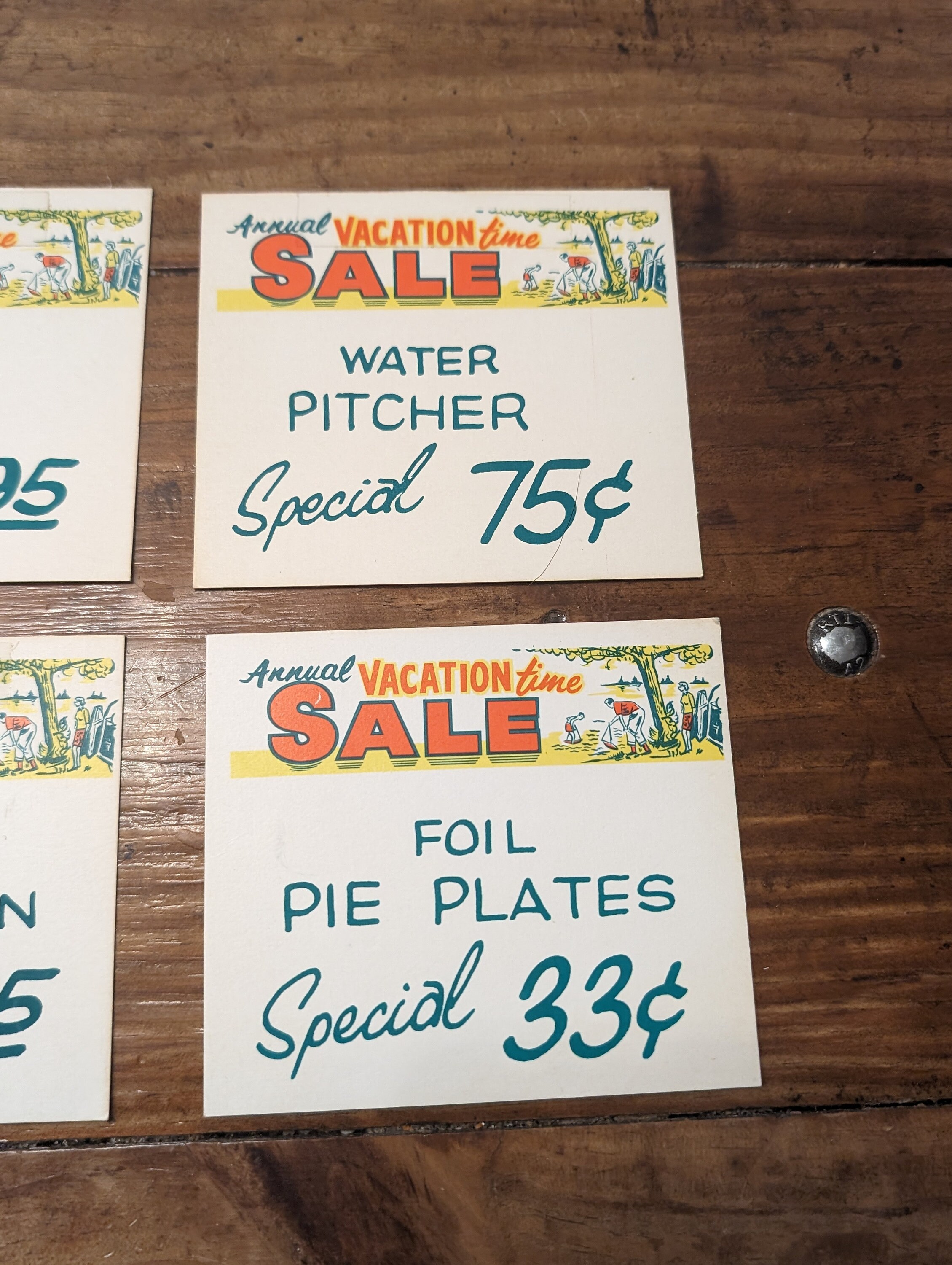 Original 1960's Annual Vacation Sale Store Price Sign Vintage Sign ...