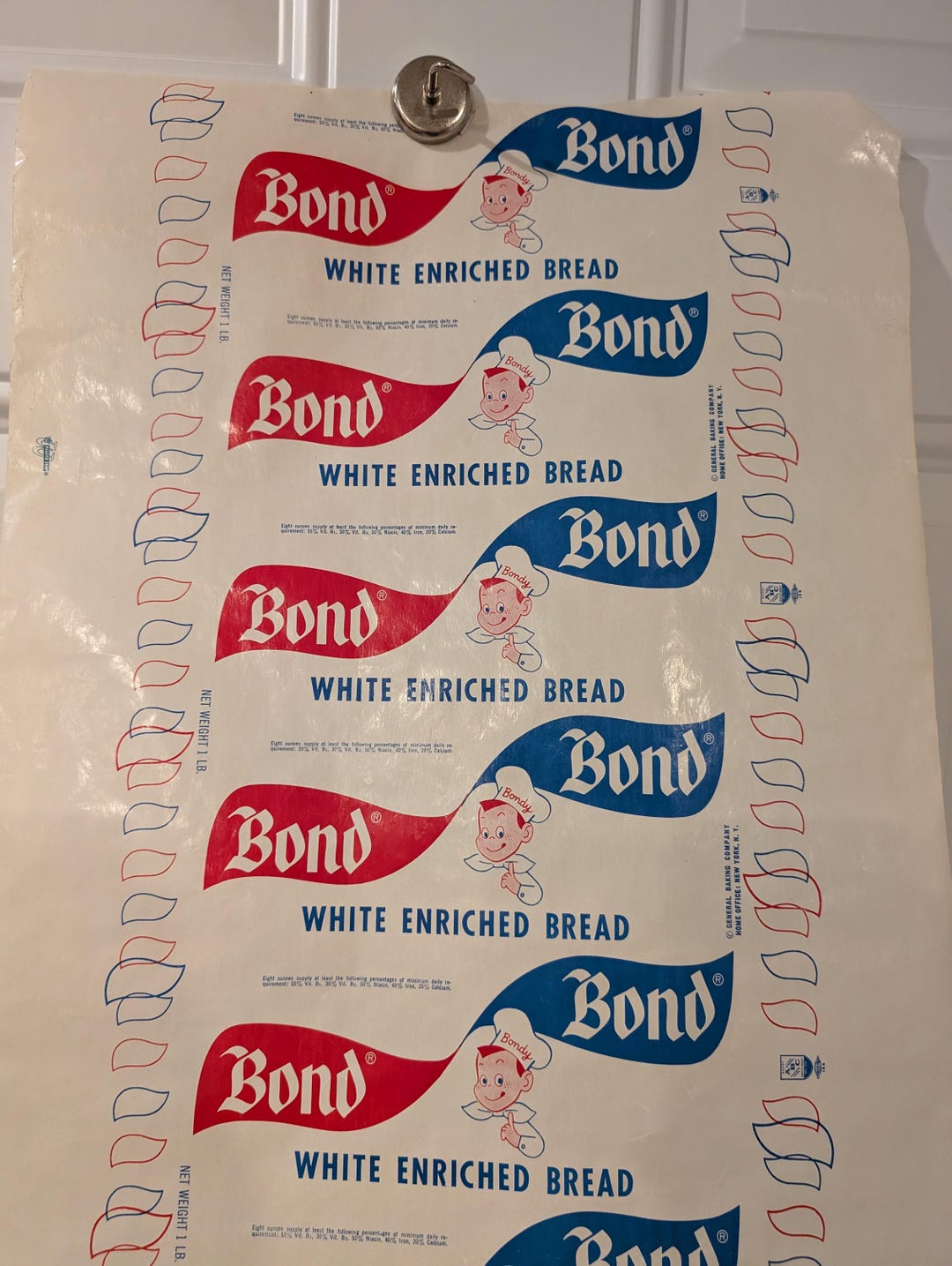 1940's Bond White Bread Wrapper - Display Loaf - Bakery - Old ...