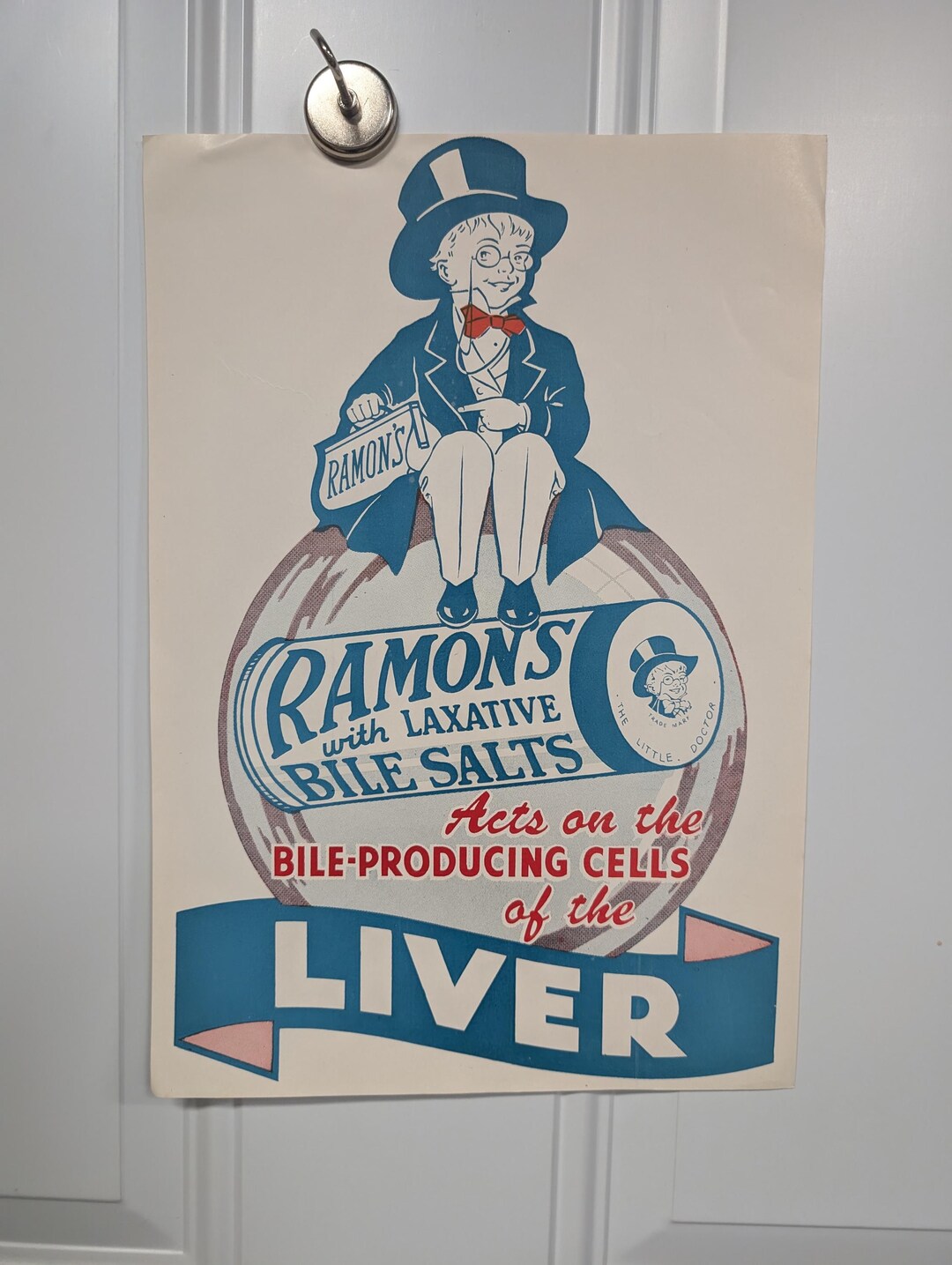 1940s Ramon's Bile Salts Laxative for Liver Single Sided Poster Store ...