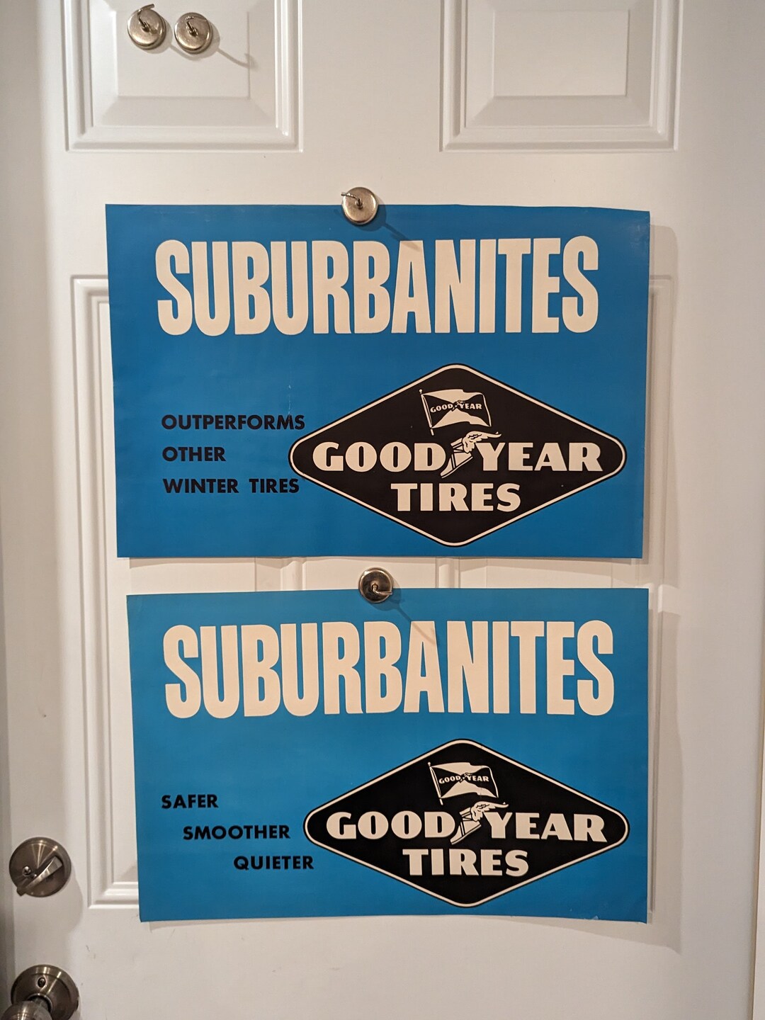 Original 1950's Goodyear Tire Poster Sign Vintage Gas Station Sign ...