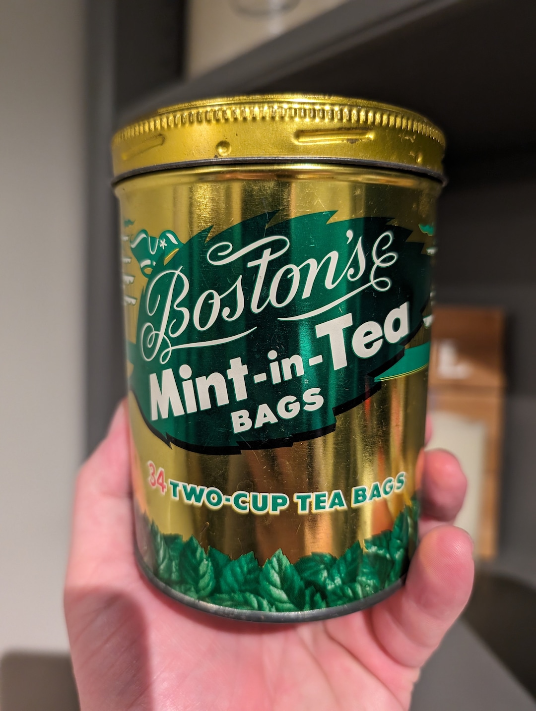 Vintage 1960s 70s Boston's Mint Tea Metal Can Iced Tea Old & Original ...