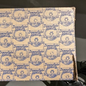 1940's Downyflake Doughnuts Box Old & Original Bakery - Vintage Carton ...