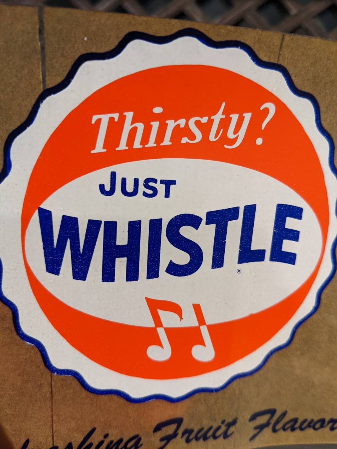 1950's/60s Whistle Orange Soda Sign Decal New Old Stock - Etsy