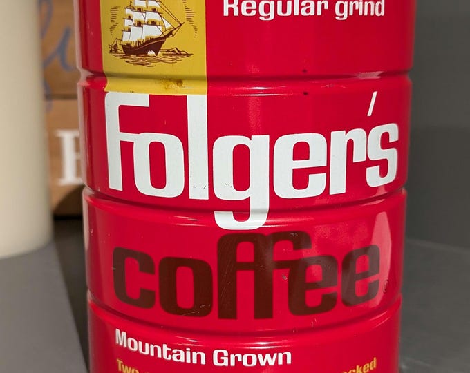 1960s Vintage Folger's Coffee Can - 1963 Version - Old & Orignal Metal ...