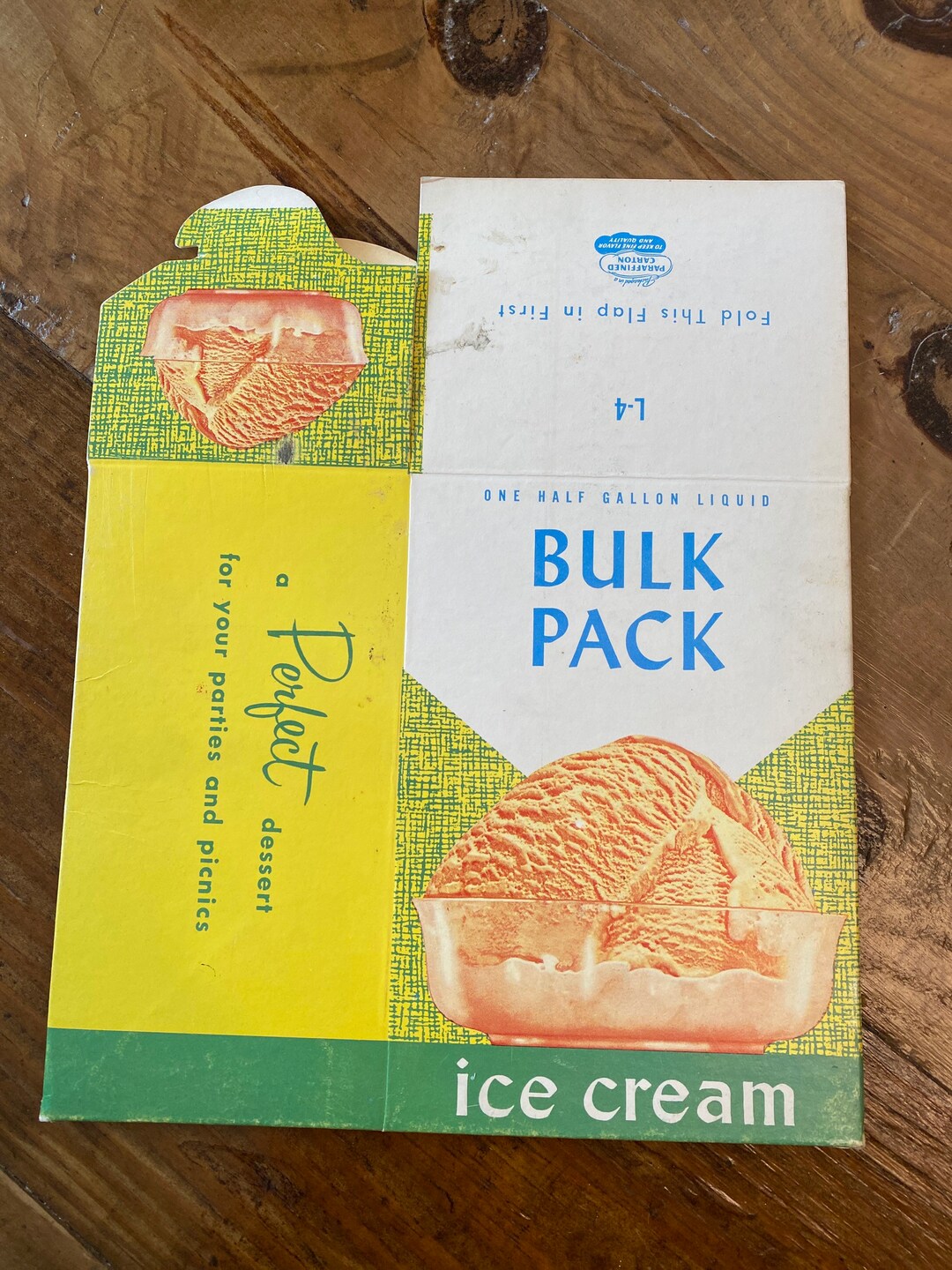 1957 Parlette’s Dairy Store Ice Cream Half Gallon Container - Old ...