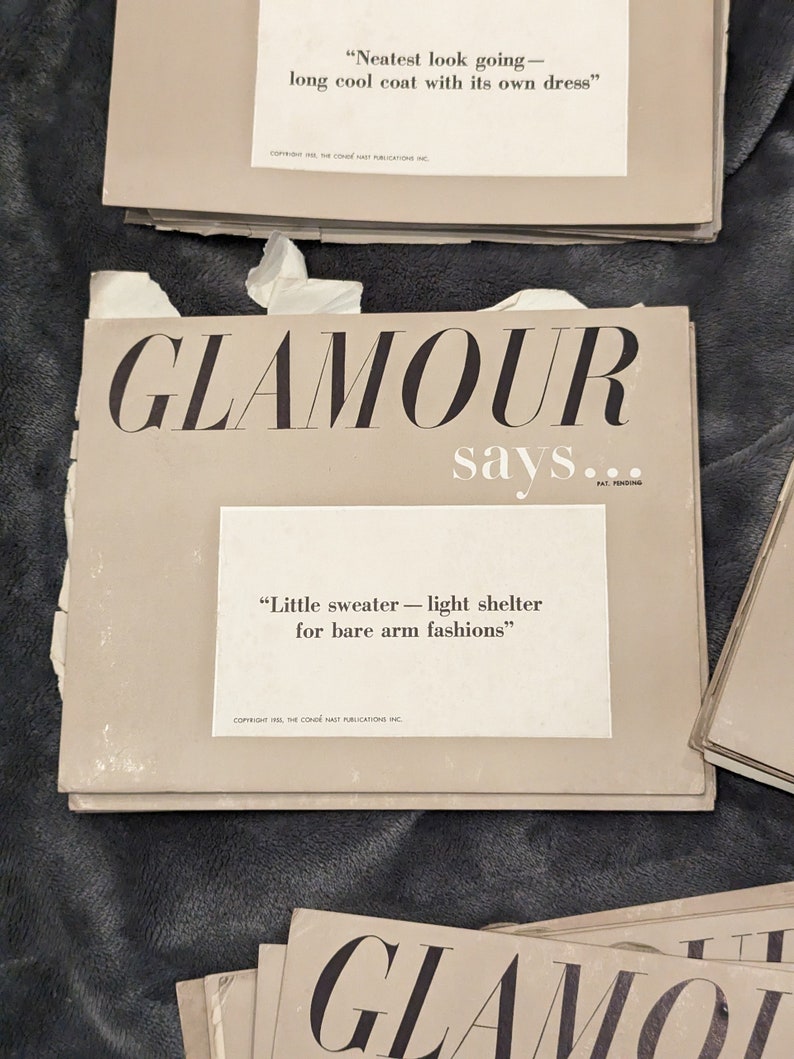 Original 1955 Glamour Magazine Fashion Tips Clothing Store Cardboard ...