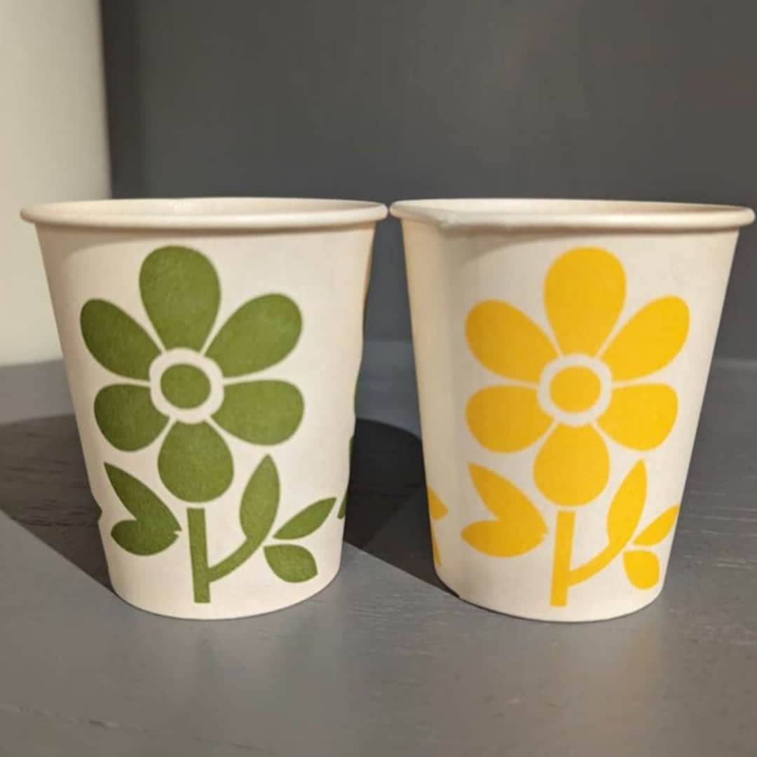 NOS 1970s 80s Retro Flower Kitchen Paper Cup - Old & Original Cup 5 ...