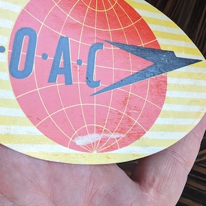 1950's BOAC British Airlines Gummed Label Old & Original Vintage Travel ...