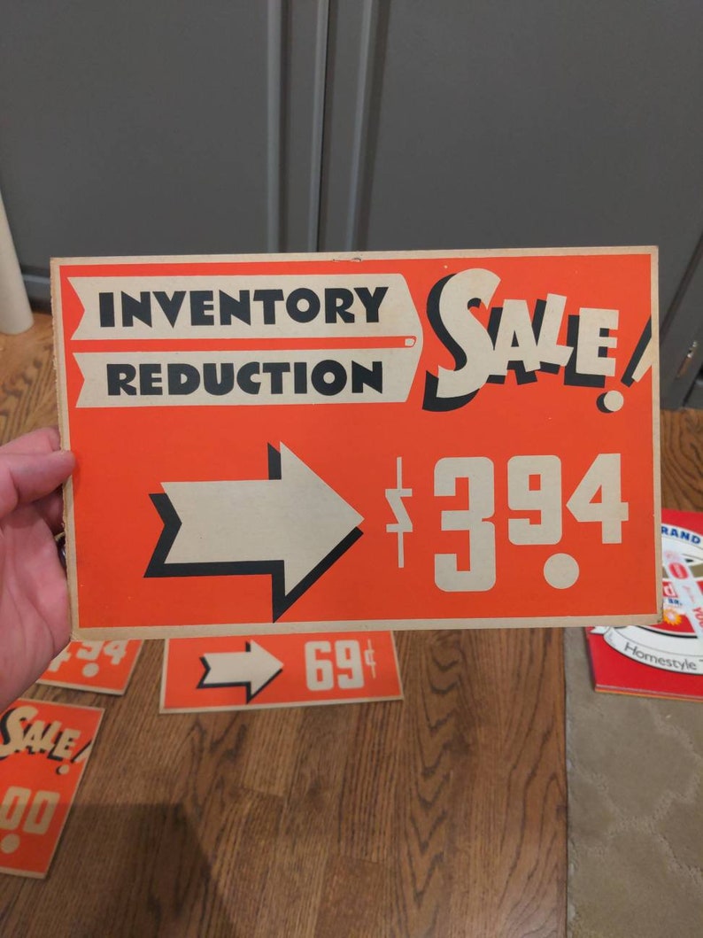 Original 1940's Inventory Reduction Sale Store Price Sign - Etsy