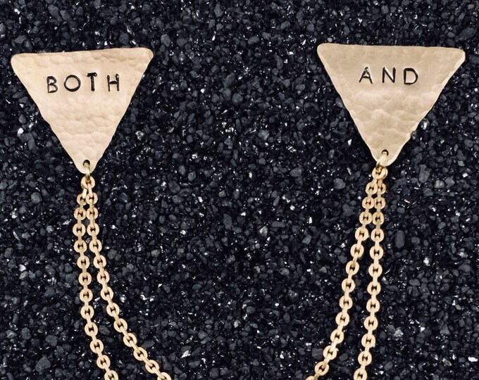 BOTH AND Collar Chains With Hand-stamped Brass Triangles | Etsy