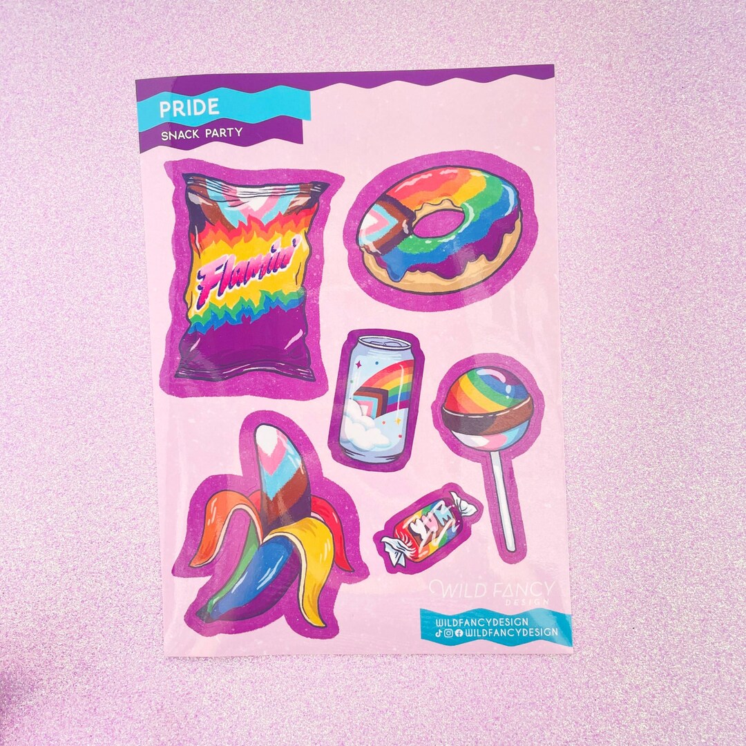 Queer Snacks Sticker Sheet, Lesbian, Gay Men, Bisexual, Pansexual ...