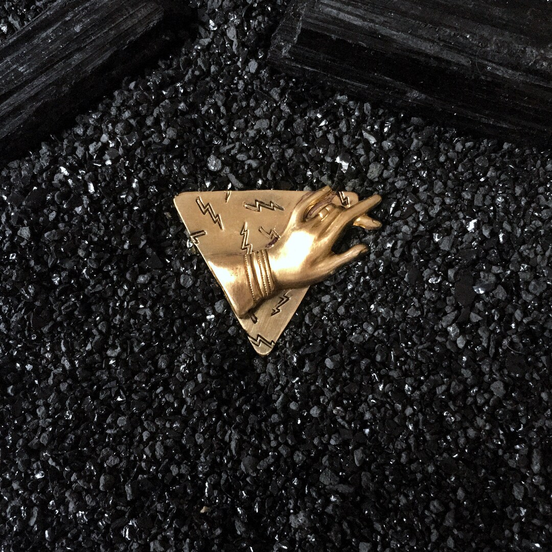 Electric Dandy Hand Pin (hand-stamped Brass) - Etsy